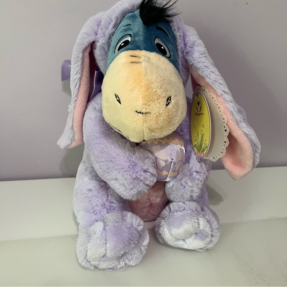 Disney | Toys | Disney Eeyore Stuffed Animal 1 Plushie Purple Easter Bunny Ears Holiday | Poshmark